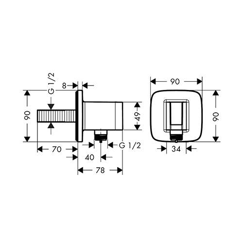 HANSGROHE ZIDNI PRIKLJUČAK+DRŽAČ TUŠA 26485000 - NENAJO salon keramike ...